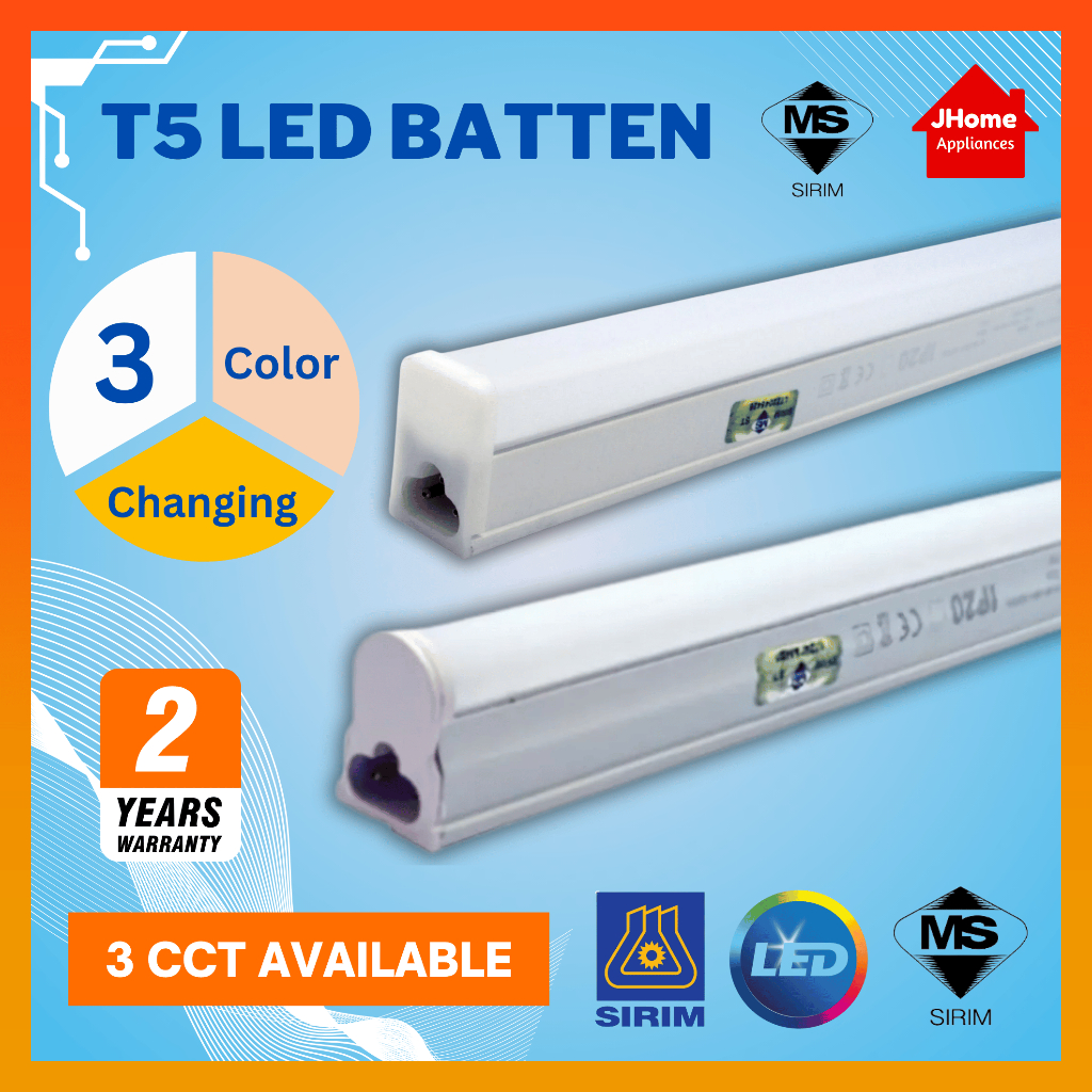 (SIRIM) LED T5 BATTEN 1FT / 2FT / 3FT / 4FT WITH 3CCT COLOR CHANGING MEMORY LAMPU SILING T5 ...