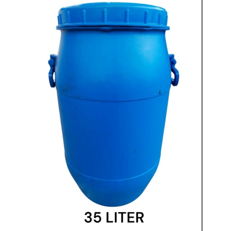 35L Food Grade Tong Biru Plastik Drum | Shopee Malaysia
