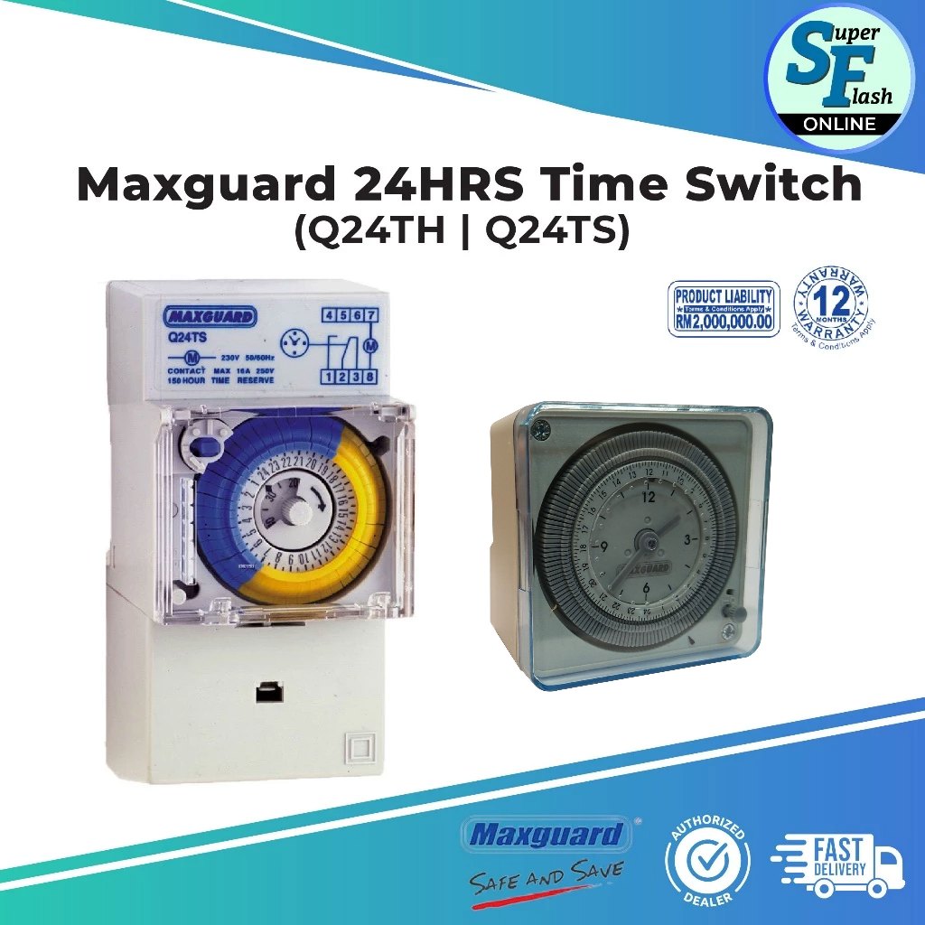 Maxguard 24HRS Analog Time Switch (72X72 Q24TH) (Q24TS) | Shopee Malaysia