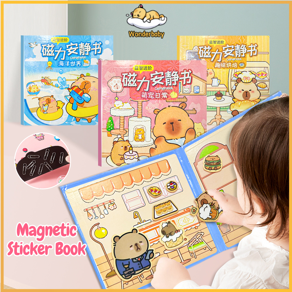 Wonderbaby 18*18CM Magnetic Quiet Book Capybara Magnetic Book Cut-free ...
