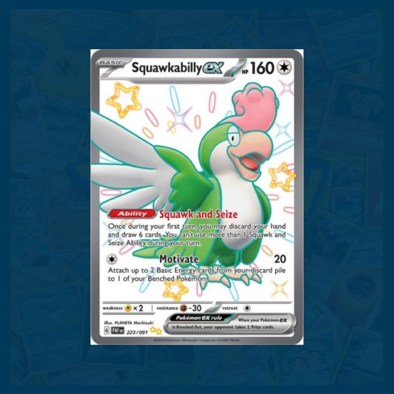 Squawkabilly Ex (223/091) Shiny Ultra Rare | Paldean Fates | Pokemon ...
