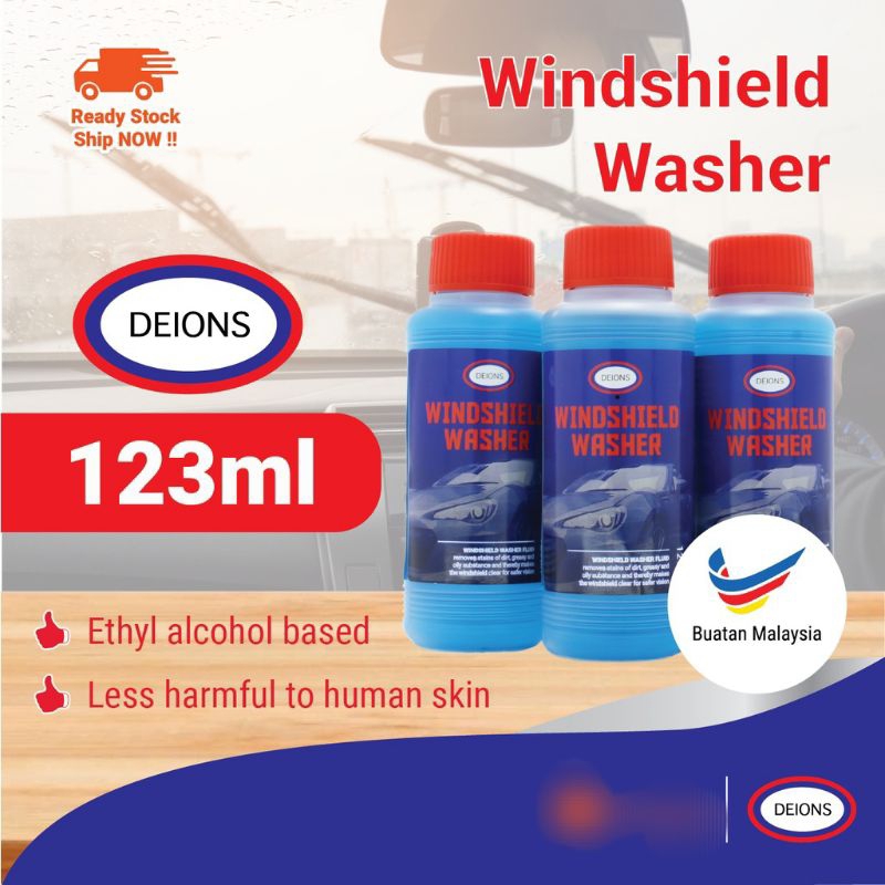[Car Care Essential] Deions Windshield Fuid (123ml) Best for Remove Dirt, Bird Poop,Stubborn ...