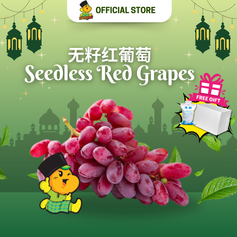DoReMi Fruits Fresh Premium Red Grapes Seedless Anggur Merah 500g ...