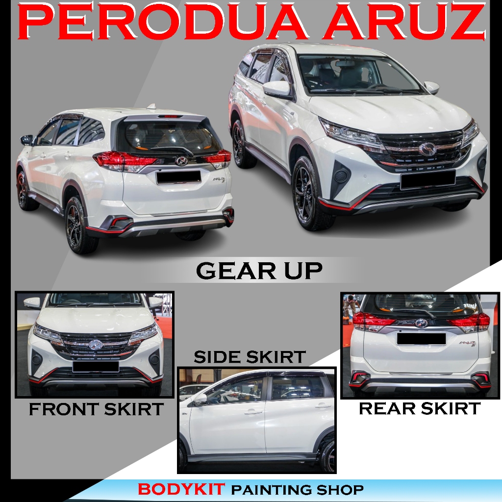 PERODUA ARUZ 2019 GEAR UP MODEL FULLSET FRONT SKIRT/SIDE SKIRT(L&R ...