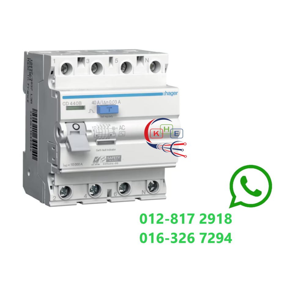 HAGER CD440B/CD463B 4 POLE 40A 63A 30mA TYPE AC ELCB RCCB - 💯 ORIGINAL MADE IN FRANCE | Shopee ...