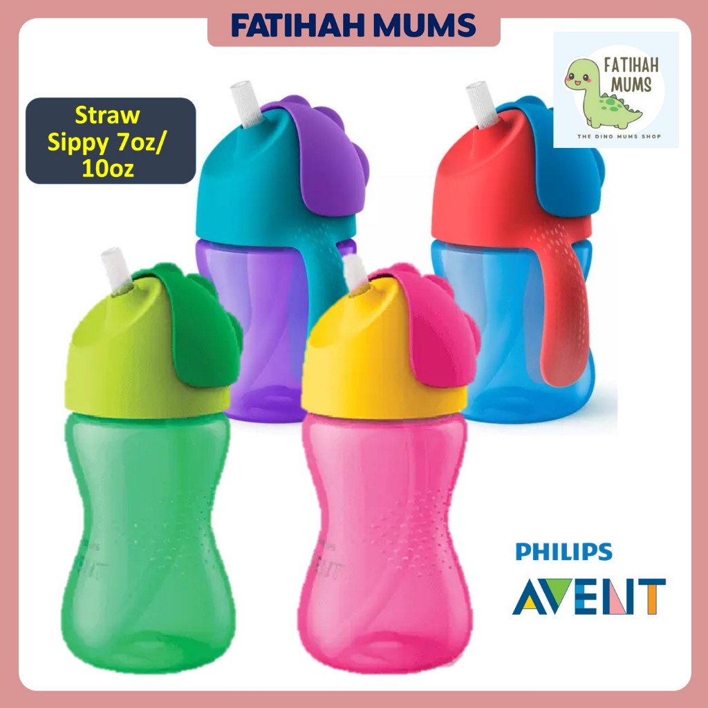 Philips Avent My Bendy Straw Cup 7oz / 10oz 9m+ / 12m+ (Purple/Pink ...