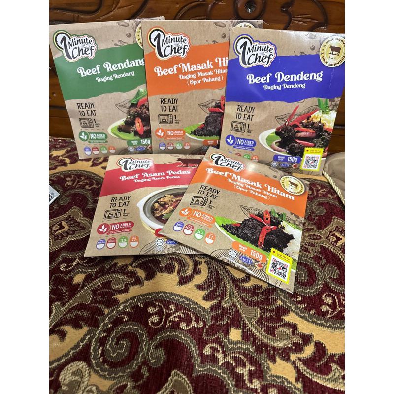 100% Original 1 Minute Chef makanan ready to eat daging dendeng daging ...