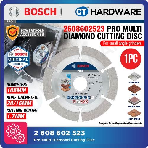 Bosch 2 608 602 523 Original PRO Multi Material Diamond Cutting Disc 4" (105mm) for small angle ...