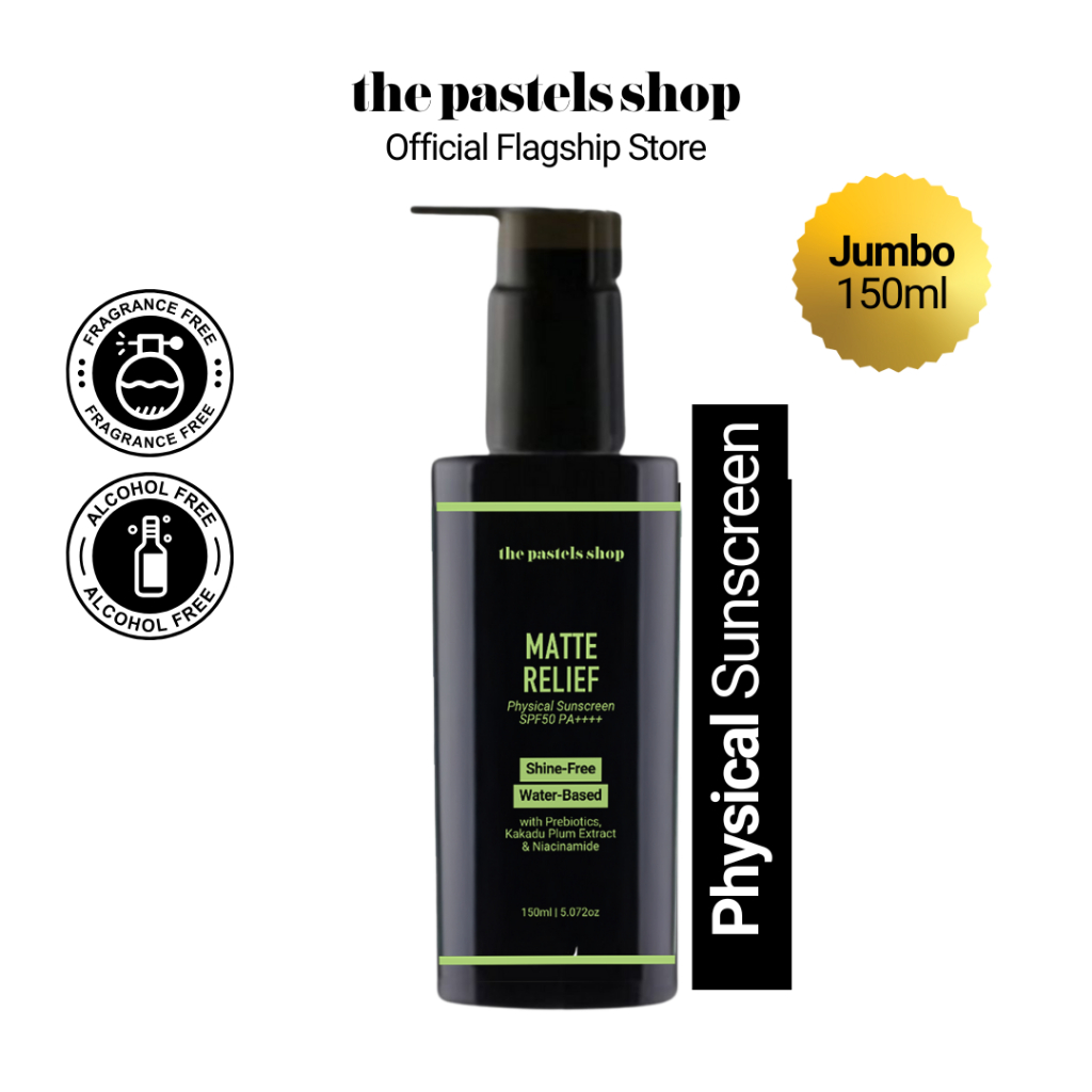 THE PASTELS SHOP Matte Relief Physical Sunscreen SPF50 PA++++ (150ml) | Shopee Malaysia