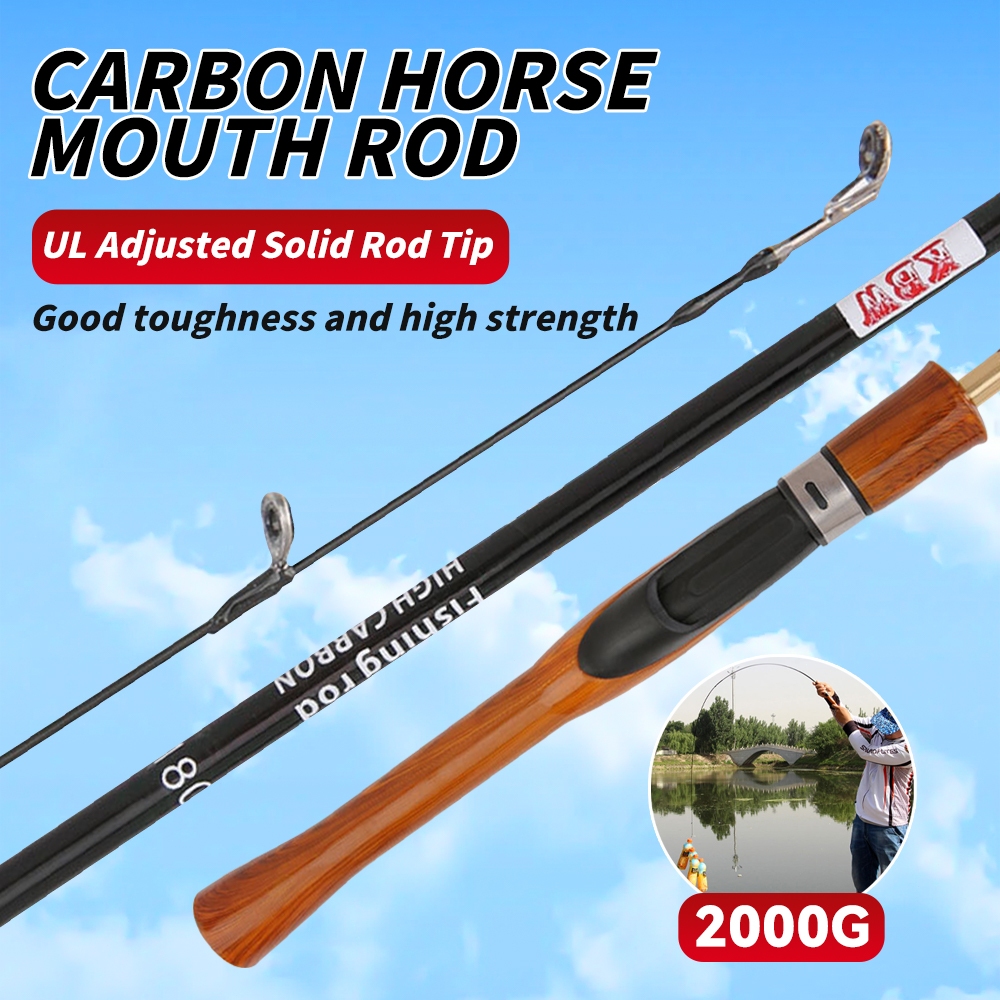 🔥UL Solid Carbon Fishing Rod 5-6 Kaki | Spinning Casting Tahan Karat ...