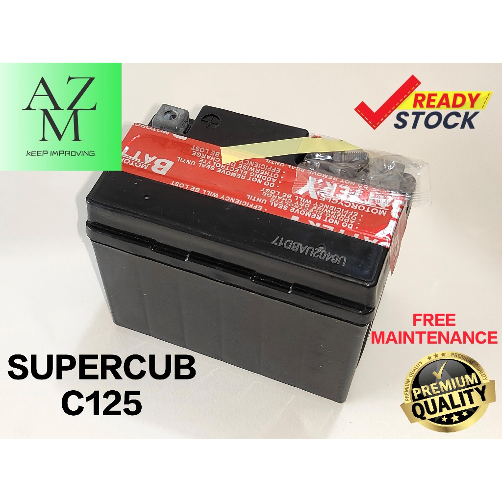 HONDA SUPERCUB C125 MOTORCYCLE BATTERY ( FREE MAINTENANCE ) | Shopee ...