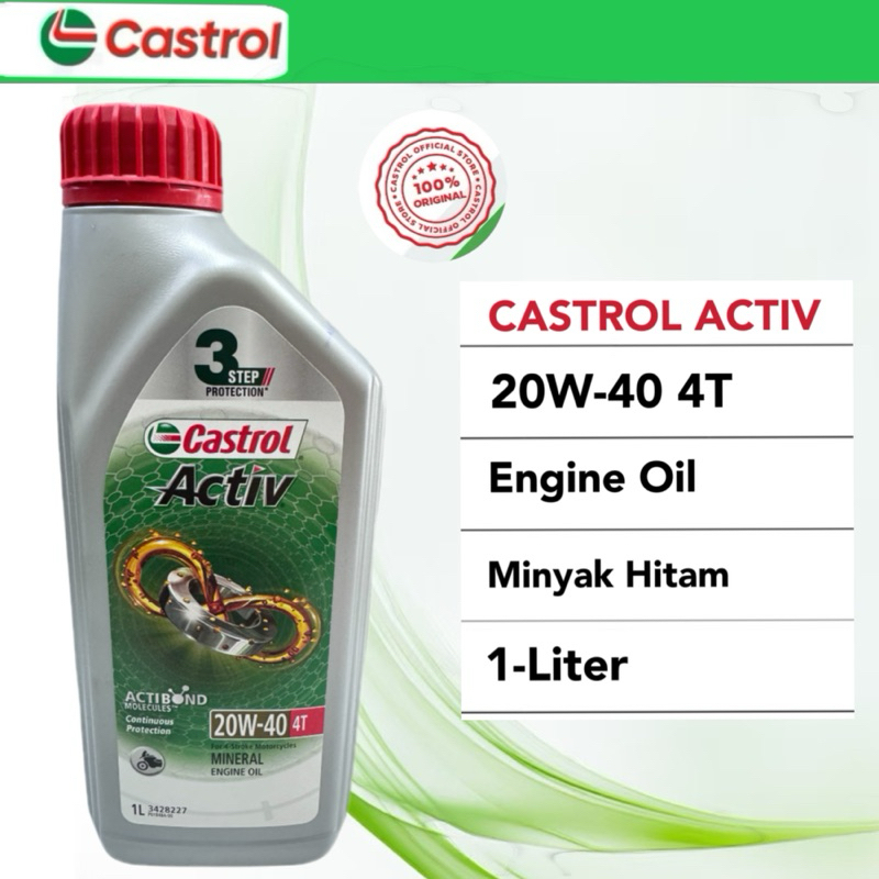 CASTROL ACTIV 100% ORIGINAL 20W40 MINYAK HITAM MOTOR 20W40 4T 1L READY ...