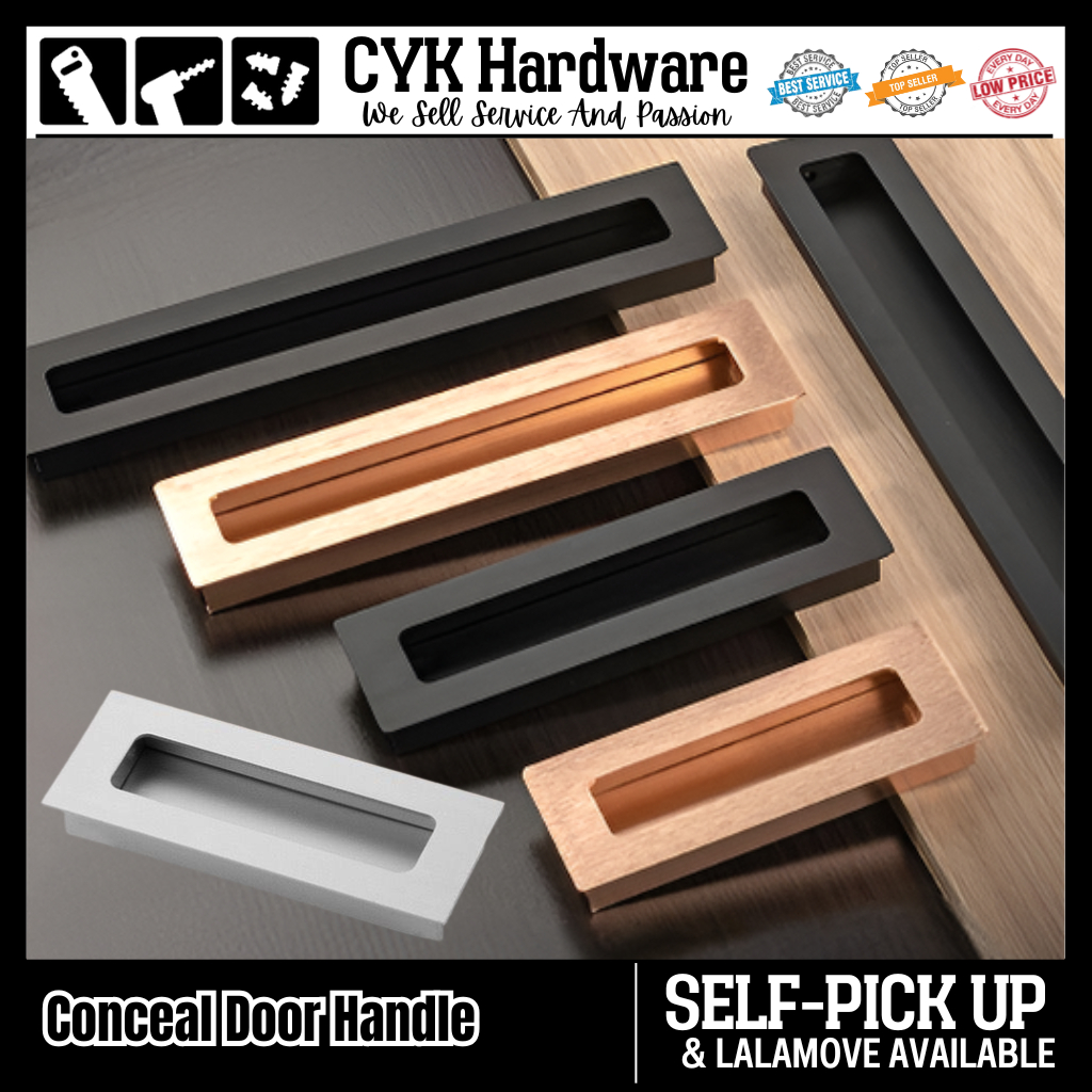 Conceal / Sliding Handle Black Modern Finish Knob Pull Handle Drawer ...