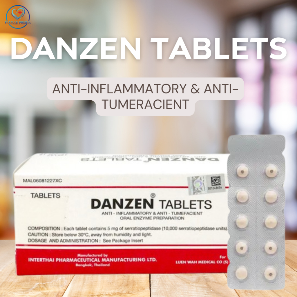 DANZEN SERRATIOPEPTIDASE 5MG 10 TABLETS / 1 STRIPS (REDUCE SWELLING ...