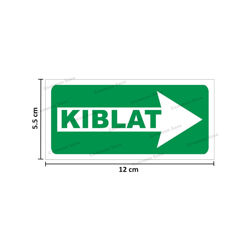 Matt Laminate Kiblat Sticker Kiblat Arrow Pelekat Kiblat Sign Arah ...