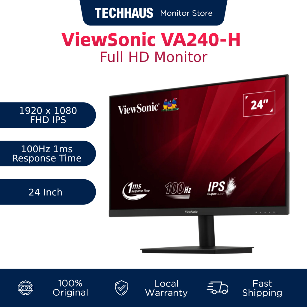 ViewSonic VA240-H 24” Full HD Monitor with Fast 1ms Response Time ( 3 ...