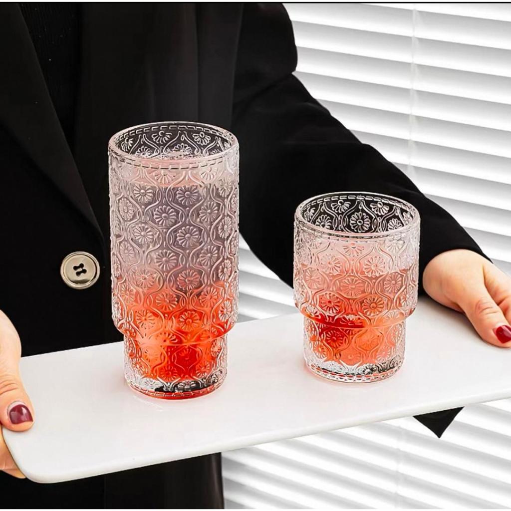 Rareta Transparent Glass Cup Coffee Tea Mug Clear Vintage Smoothie ...