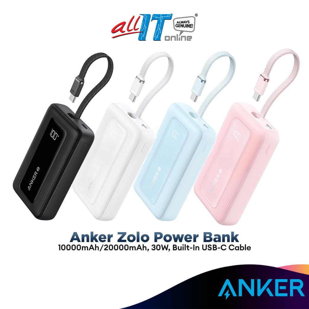 Anker Zolo 10000mAh 30W Powerbank with Built-in USB-C | Shopee Malaysia