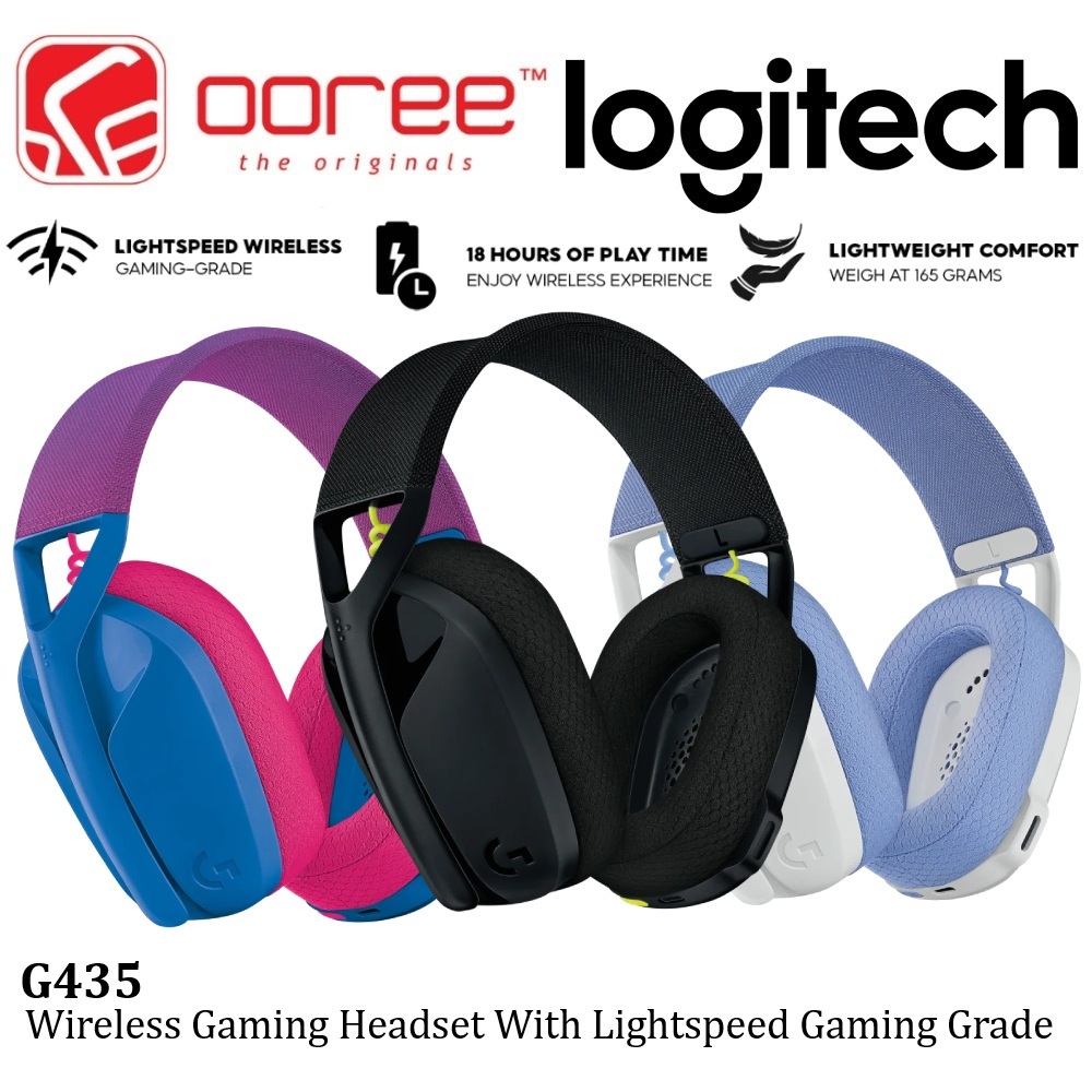 LOGITECH G435 LIGHTSPEED WIRELESS GAMING HEADSET WITH LIGHTWEIGHT ...