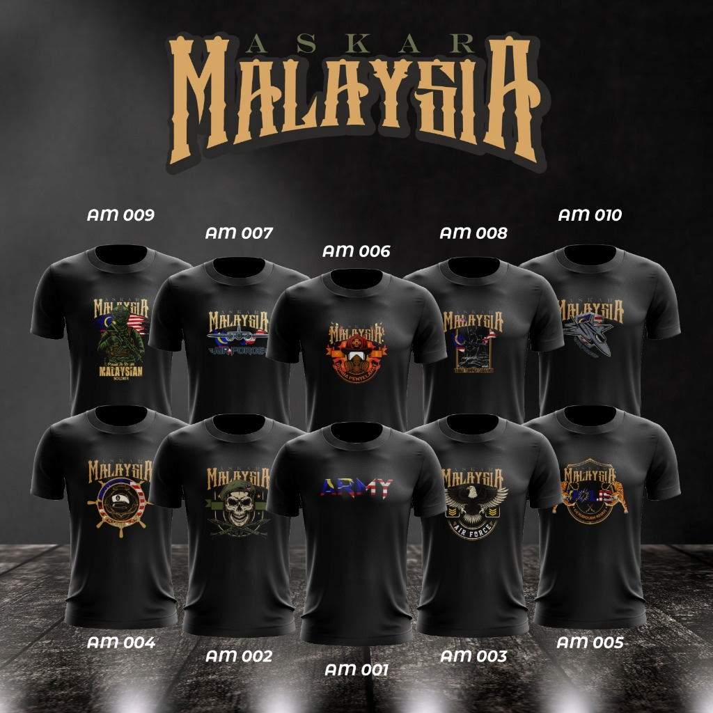 TSHIRT INNER ASKAR MALAYSIA SERIES ASKAR POLIS BOMBA NAVY AIRFORCE ATM ...