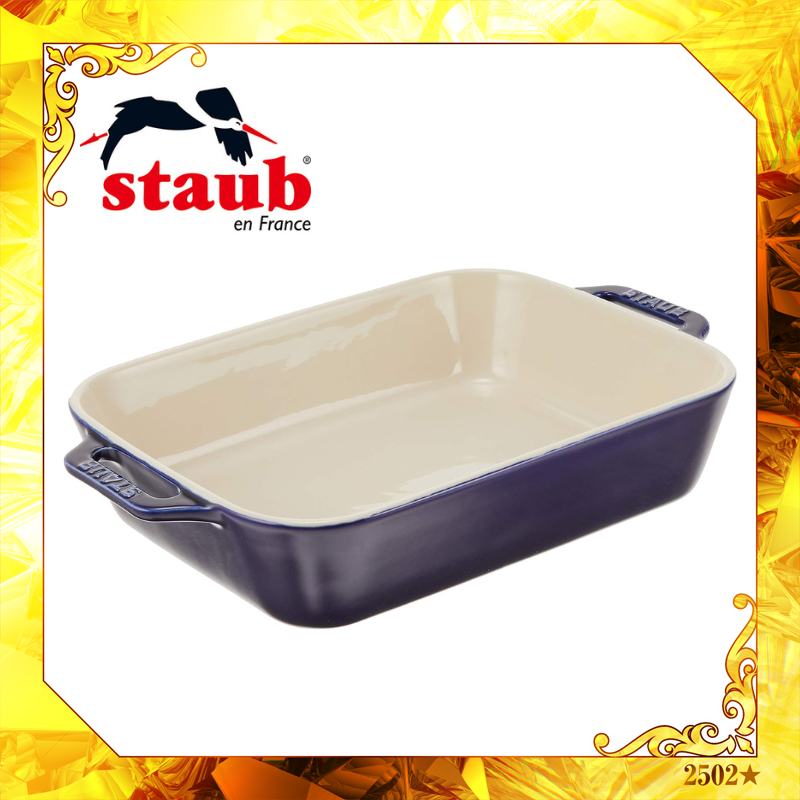 [Staub] “Rectangular Dish Grand Blue 27x20cm” Ceramic gratin dish ...