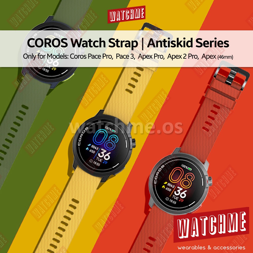 COROS Smart Watch Strap, Slim Fit and Antiskid 22mm, Black or Silver ...