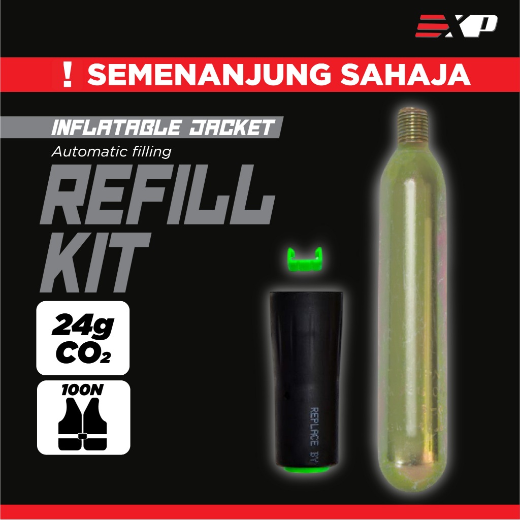 EXP REFILL KIT CO2 FOR INFLATABLE LIFE JACKET 24gm [SEMENANJUNG ONLY ...