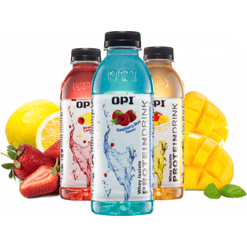 OPI Clear Protein Drink 500ml - Strawberry Lemonade, Mango Tango ...