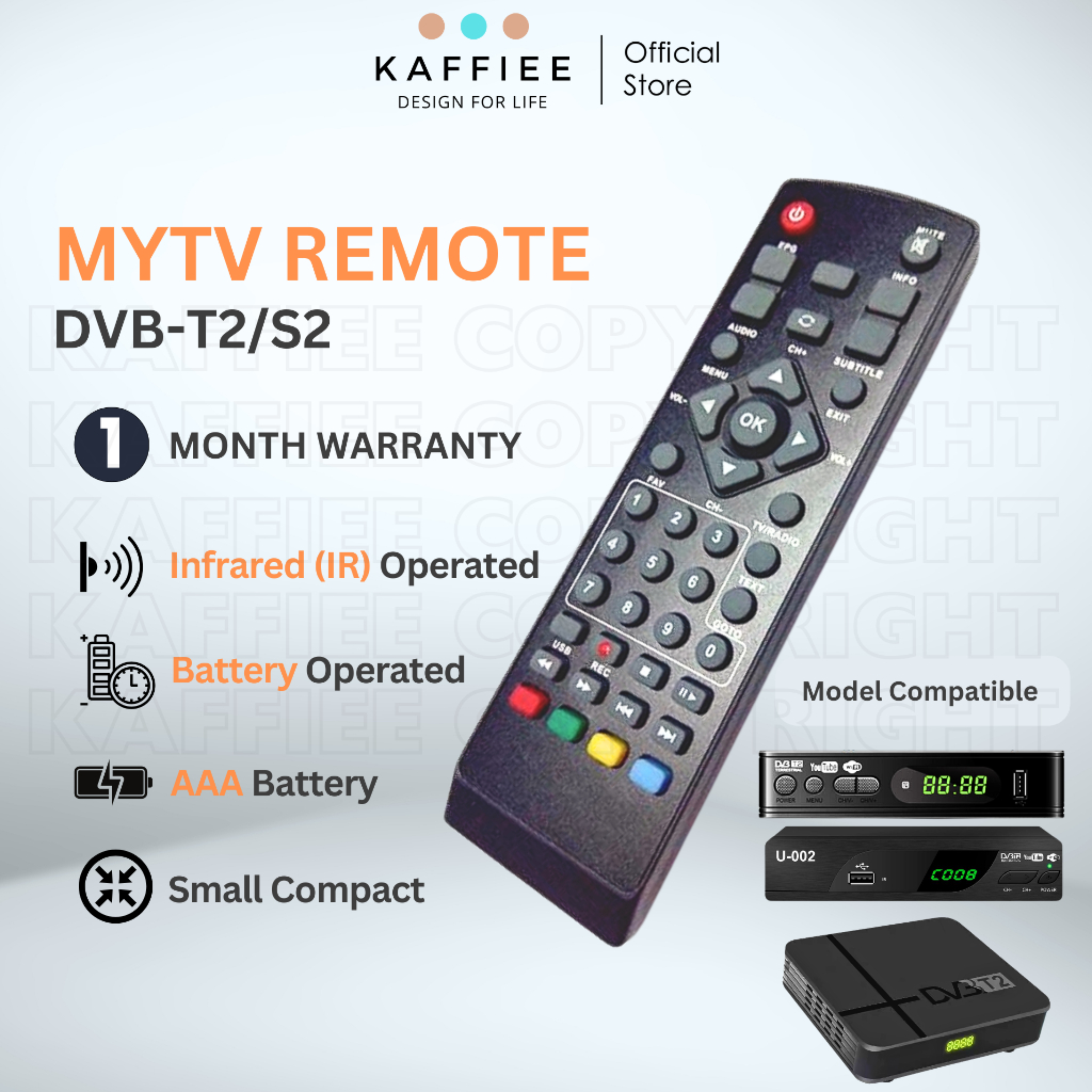 KAFFIEE Original DVB-T2/S2 Controller Remote Kontrol Controller Decoder ...