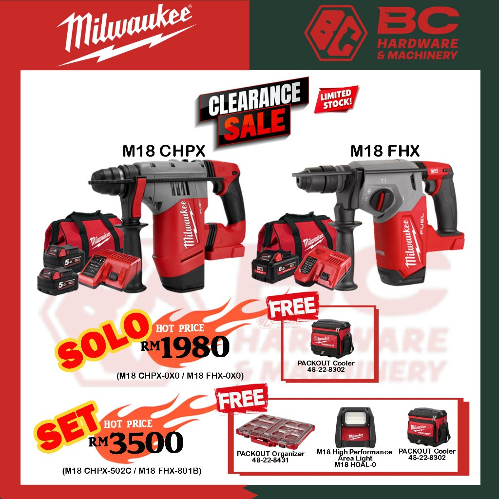 Milwaukee M18 3 Mode SDS-Plus Rotary Hammer M18 CHPX [4.5J] / M18 FHX ...