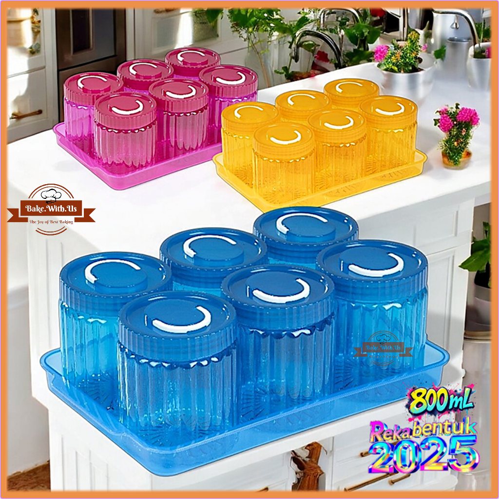 6pcs Set Bekas Kuih Raya Set With Handle /Cookies Container Set /Bekas ...