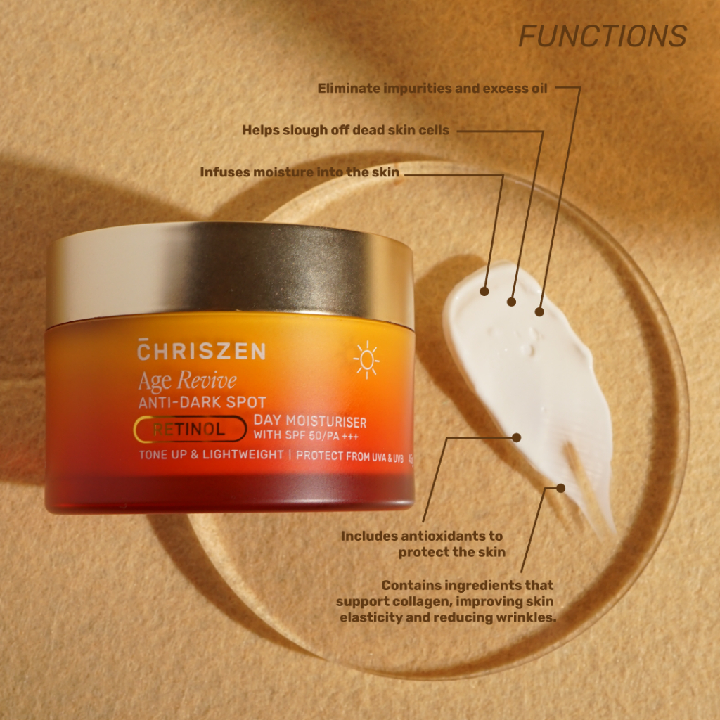 Chriszen AGE Revive Anti- Dark Spot Retinol Day Moisturiser with SPF 50 ...