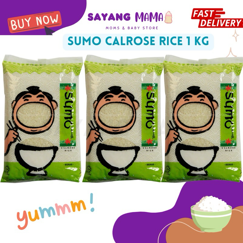 BERAS SUMO CALROSE RICE 1KG FACTORY PACK BUBUR NASI BABY FOOD WANGI ...