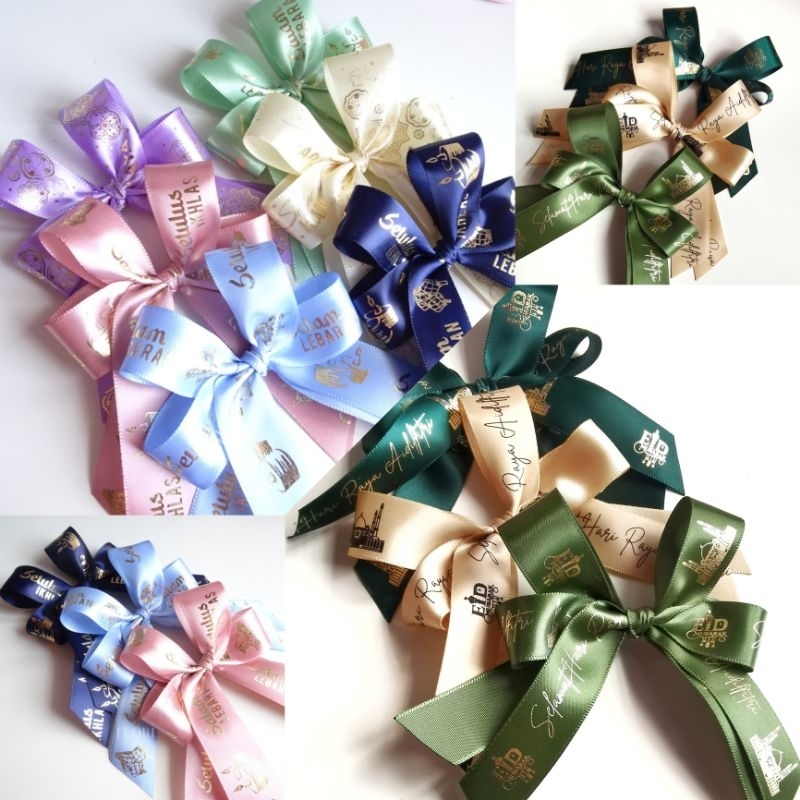 [5 pcs] Hari Raya Ready Made Ribbon Door Gifts Hampers - Double Loop ...