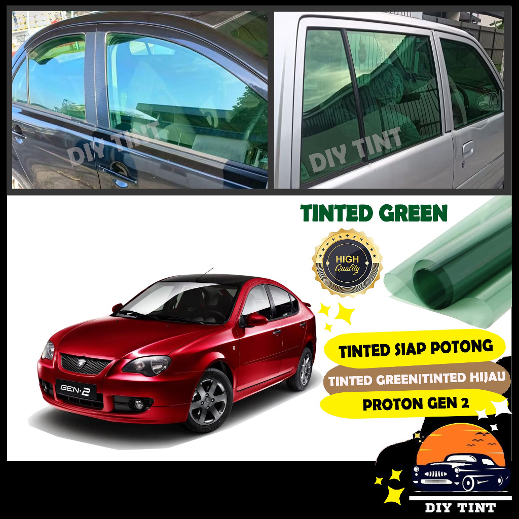 Proton Gen 2 _Full Set_TINTED CROMAX GREEN/HIJAU Tinted/Tinted Kereta ...