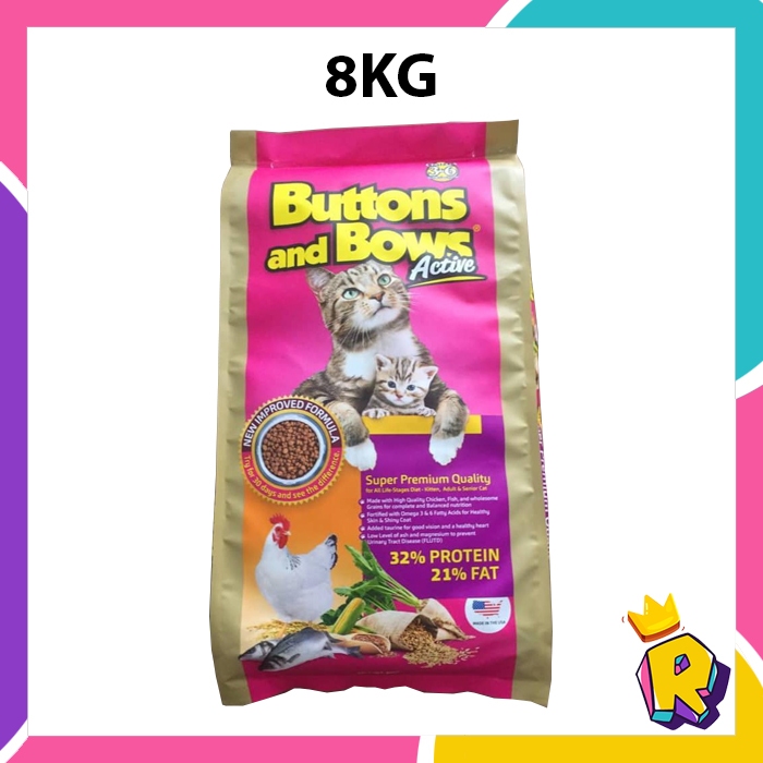 Buttons And Bows 8kg Cat Food Makanan Kucing Premium Sedap Berkualiti ...