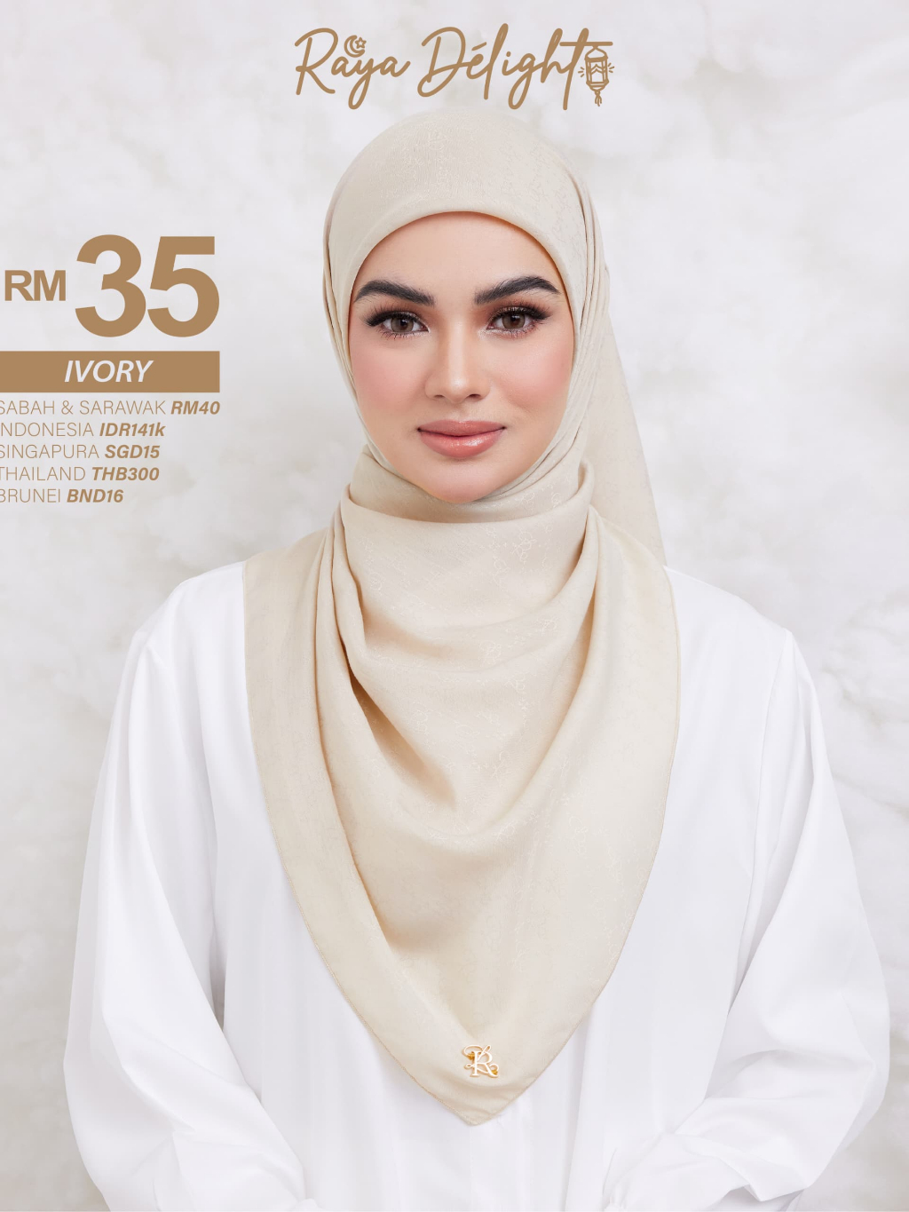 Premium Bawal Cotton Monogram LEEYANARAHMAN RAYA Delight Series Tudung ...