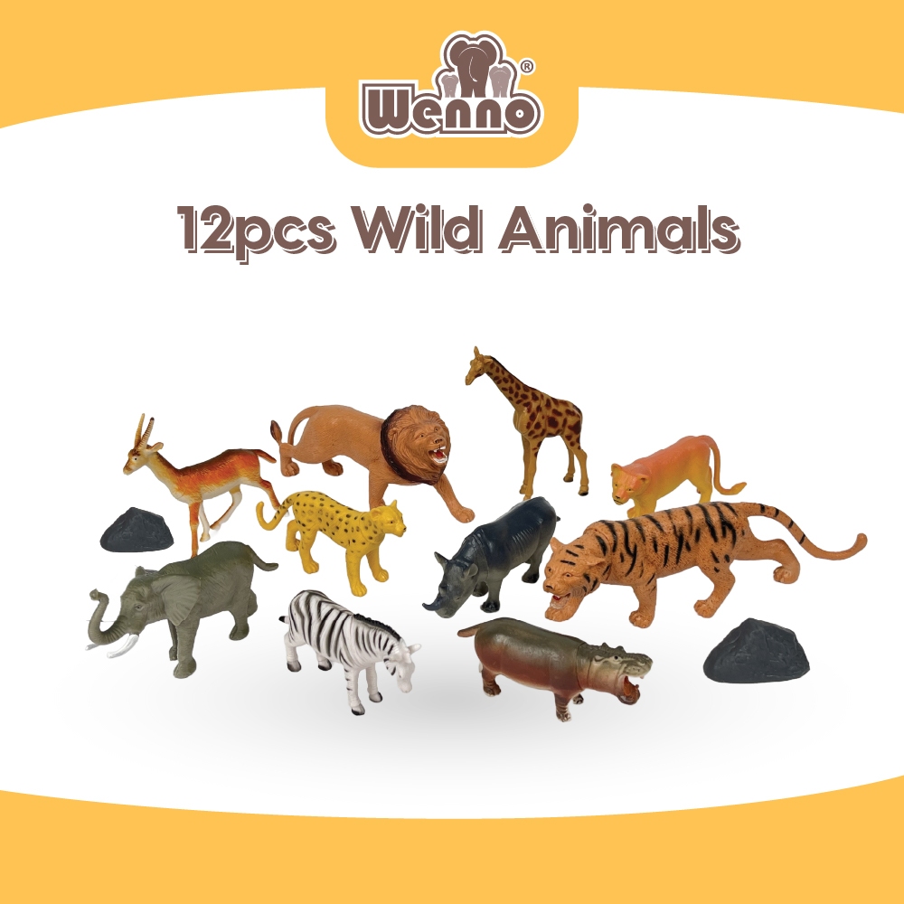 Wenno 12pcs Animals Collection in window box Educational Realistic ...