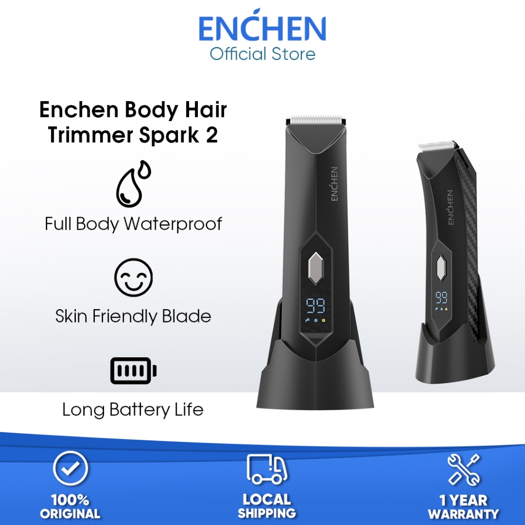 Enchen Spark 2 Pemangkas Elektrik Rambut Badan Body Hair Trimmer Skin-safe Blade 100% Waterproof ...