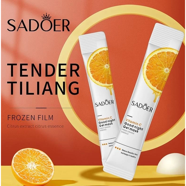 SADOER Vitamin C Good night Gel Sleeping Facial Mask Collagen Moisturizing Whitening Acne ...