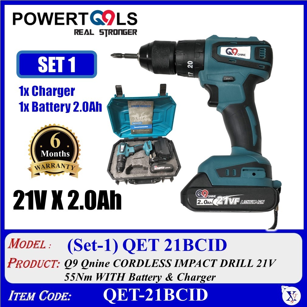 QET-21BCID (QET 21BCID) (02 OR 2A) Q9 Qnine CORDLESS IMPACT DRILL 21V ...