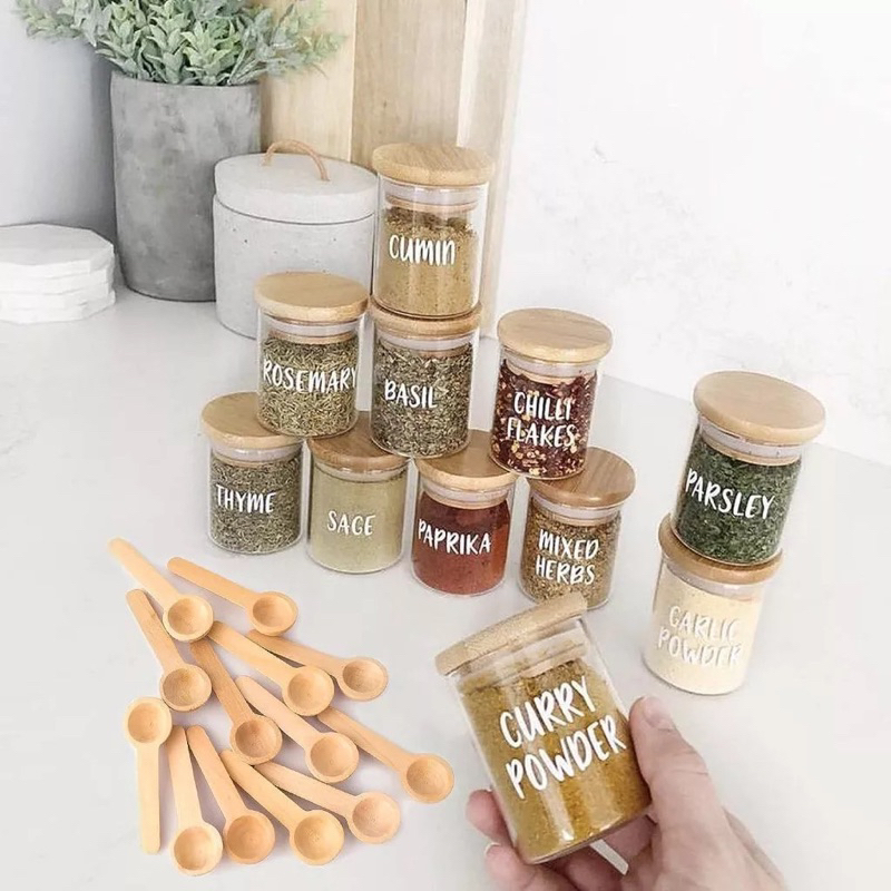 White ink 30pcs Sticker Dapur Waterproof Kitchen Cooking label Rempah ...