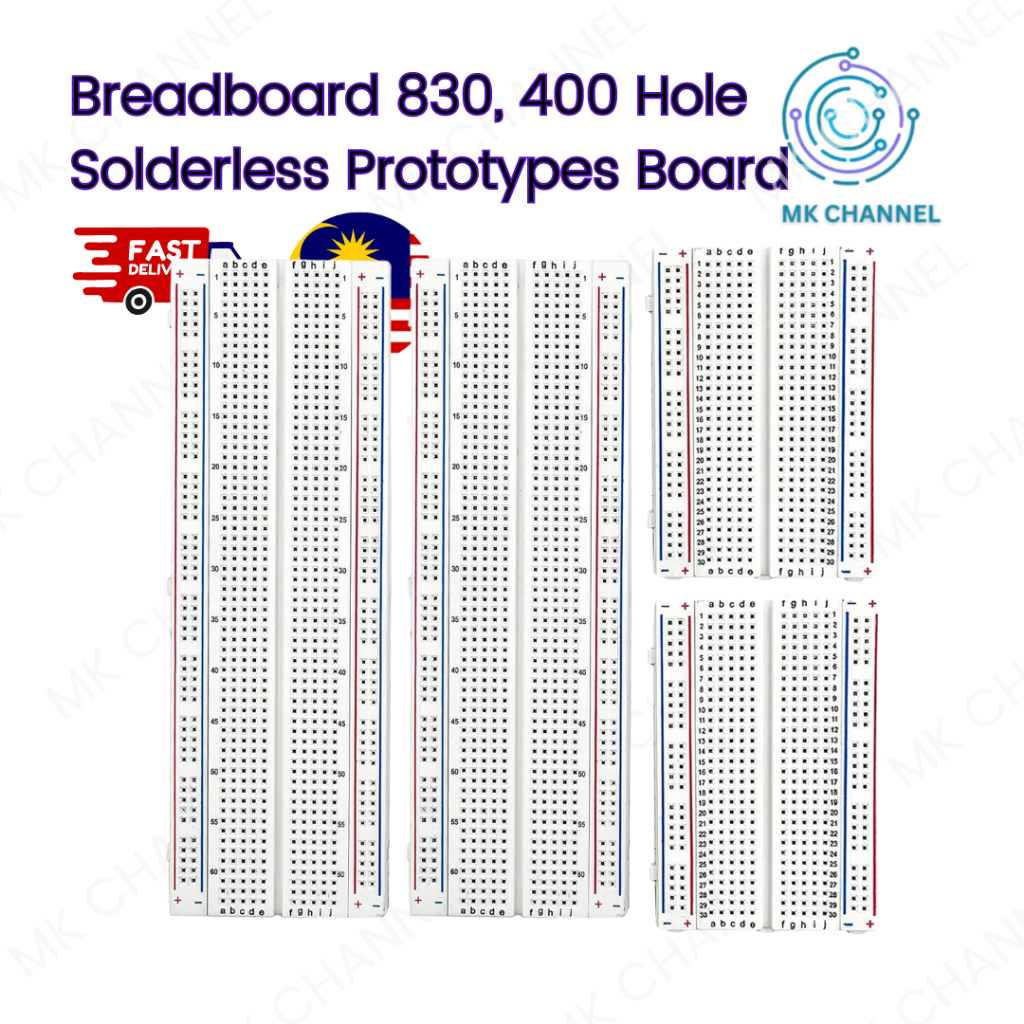MB102 Solderless Breadboard Mini Breadboard 830 400 holes Experiment Donut Board | Shopee Malaysia