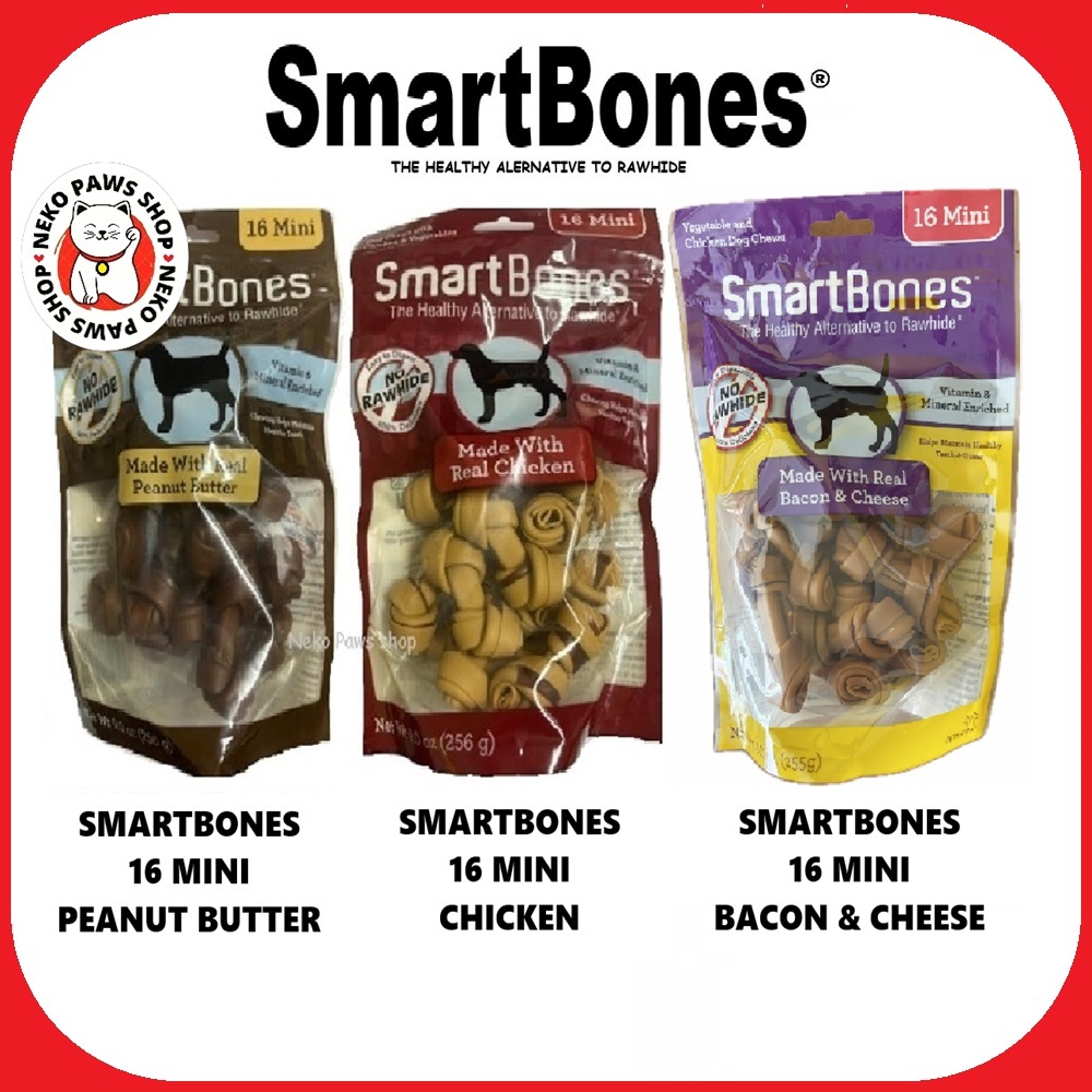Smartbones Mini 16 Dog Treat 256g (Chicken/ Peanut Butter/ Cheese ...