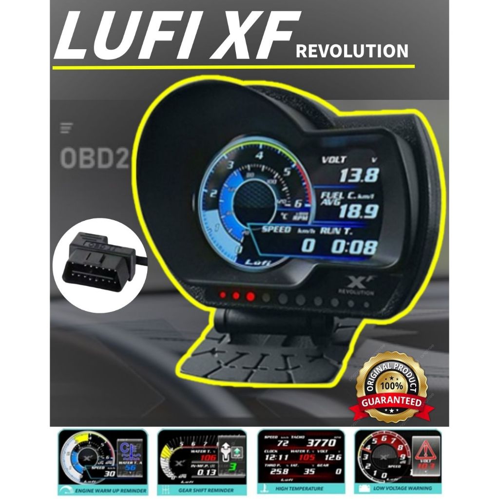 Lufi XF OBD Meter Digital Gauge Obd2 Meter Universal Car Display Hud ...