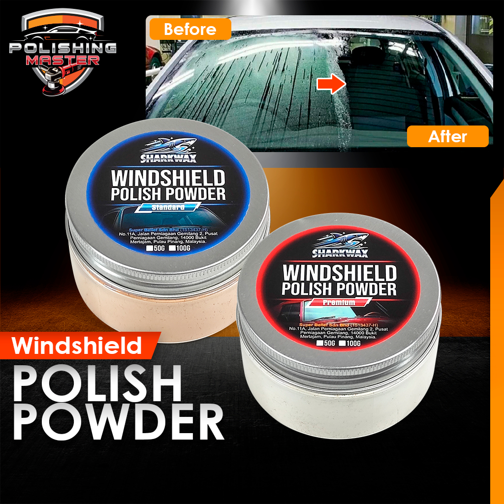 SharkWax Watermark Remover Powder Windscreen Glass Powder Polish Glass ...