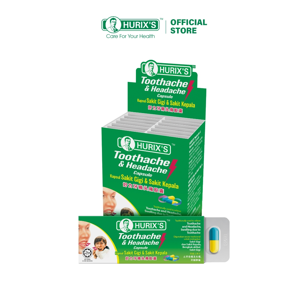 HURIX'S Toothache & Headache Capsule (6's x12) | Shopee Malaysia