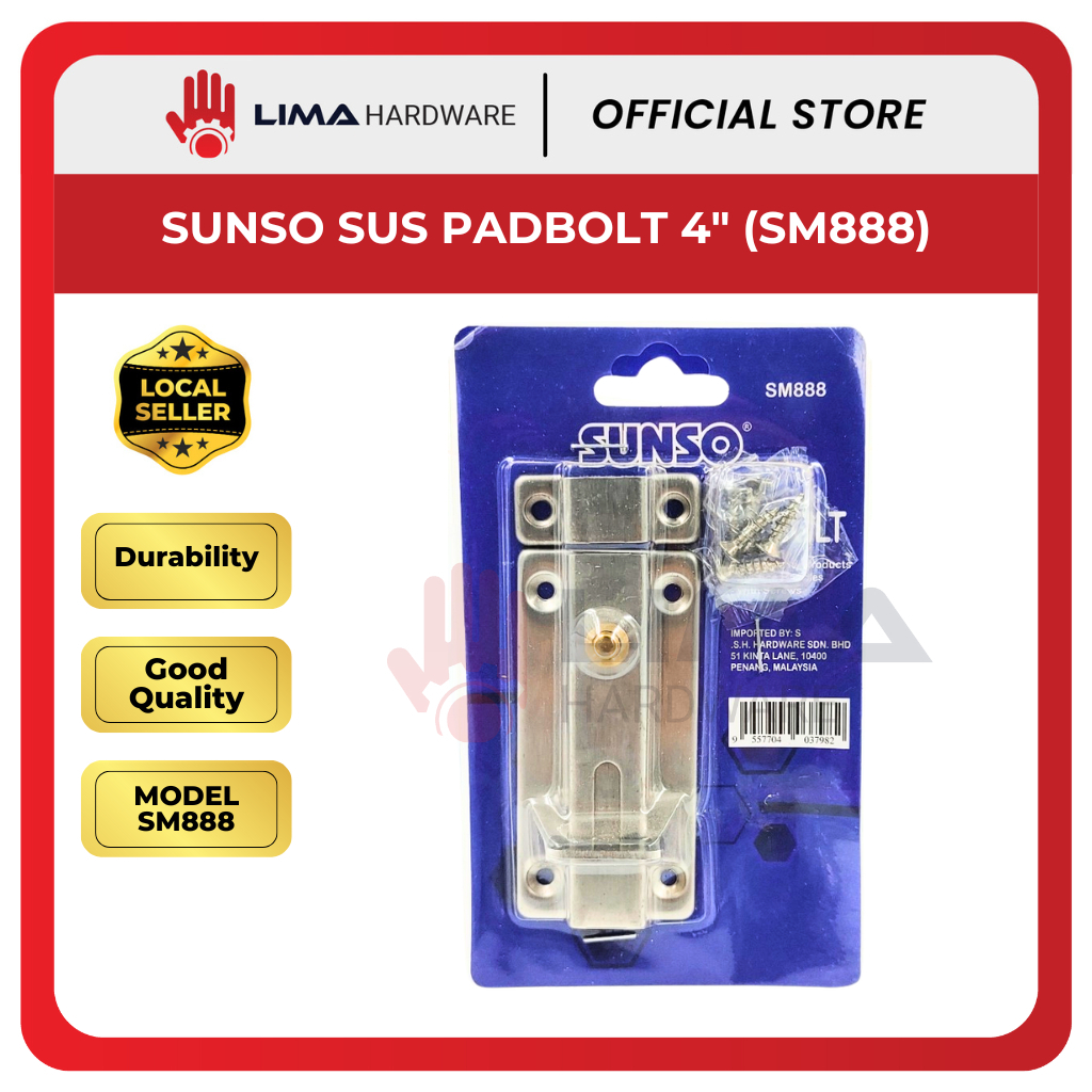 SUNSO SUS PADBOLT 4" (SM888) | Shopee Malaysia