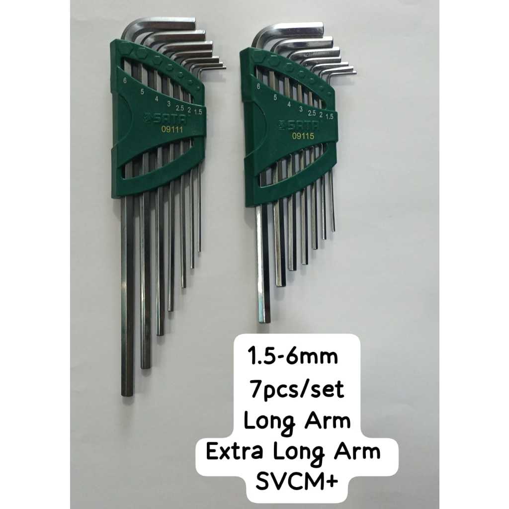 SATA 7PCS. 1.5-6MM HEX KEY WRENH / ALLEN KET SET LONG / EXTRA LONG ...