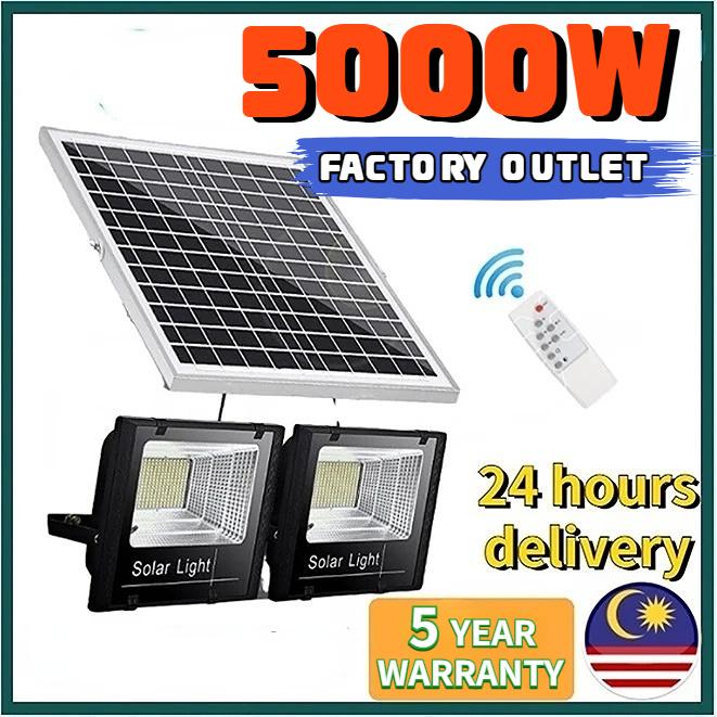 【Ready Stock】Solar light 5000W LED Lampu Solar Outdoor Lighting Solar ...